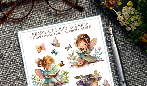 Reading Fairies Sticker Sheet - Sunshine and Ravioli