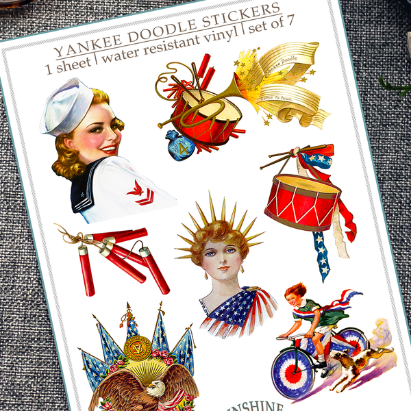 Yankee Doodle Patriotic Sticker Sheet - Sunshine and Ravioli