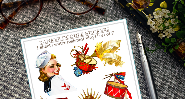 Yankee Doodle Patriotic Sticker Sheet - Sunshine and Ravioli