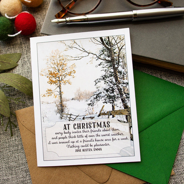 Jane Austen Quote Literary Christmas Cards - Boxed Set of 8 Cards and ...