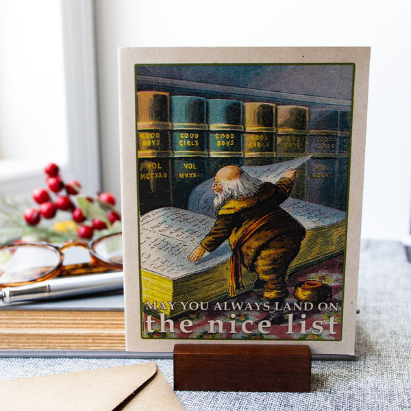 Santa Claus Christmas Card - Bookish Christmas Card - Sunshine and Ravioli