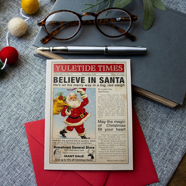 Santa Claus Christmas Cards - Boxed Set of 8 Cards and Envelopes ...