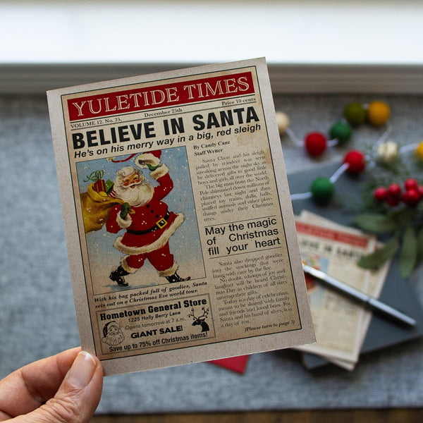 Santa Claus Christmas Cards - Boxed Set of 8 Cards and Envelopes ...
