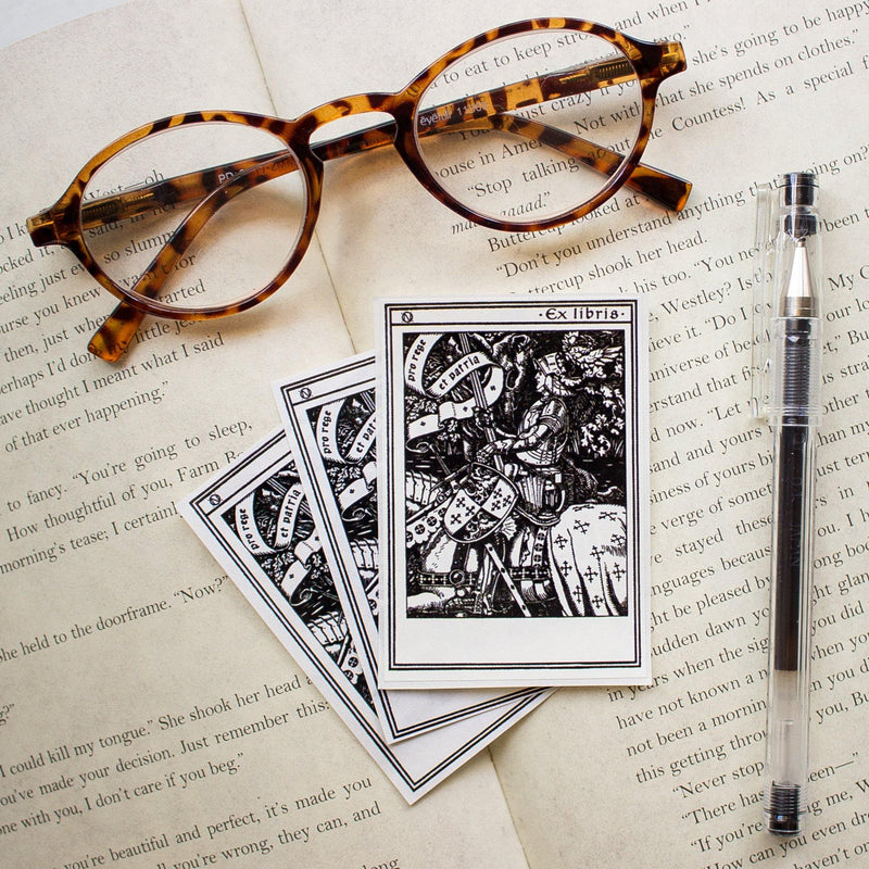 Bookplate Sticker Set - Medieval Knight on Horse - Sunshine and Ravioli