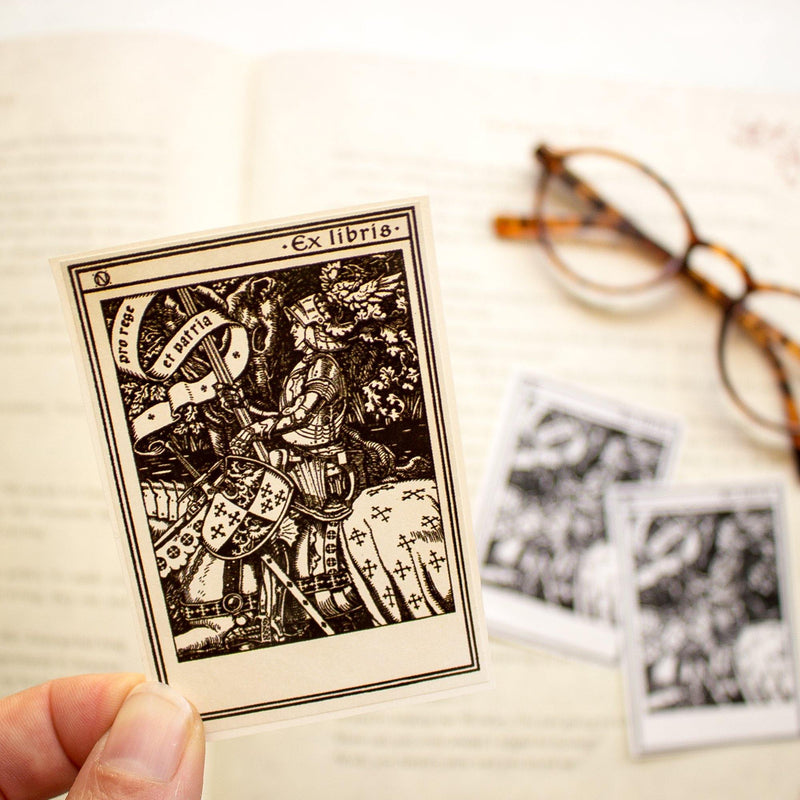 Bookplate Sticker Set - Medieval Knight on Horse - Sunshine and Ravioli
