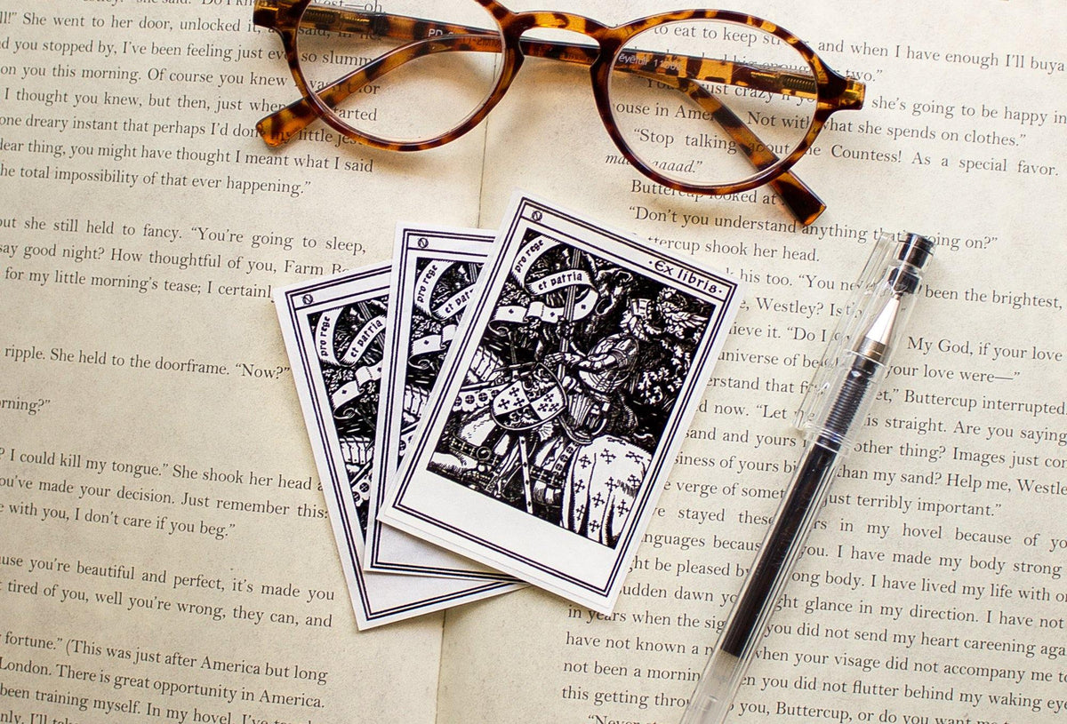 Bookplate Sticker Set - Medieval Knight on Horse - Sunshine and Ravioli
